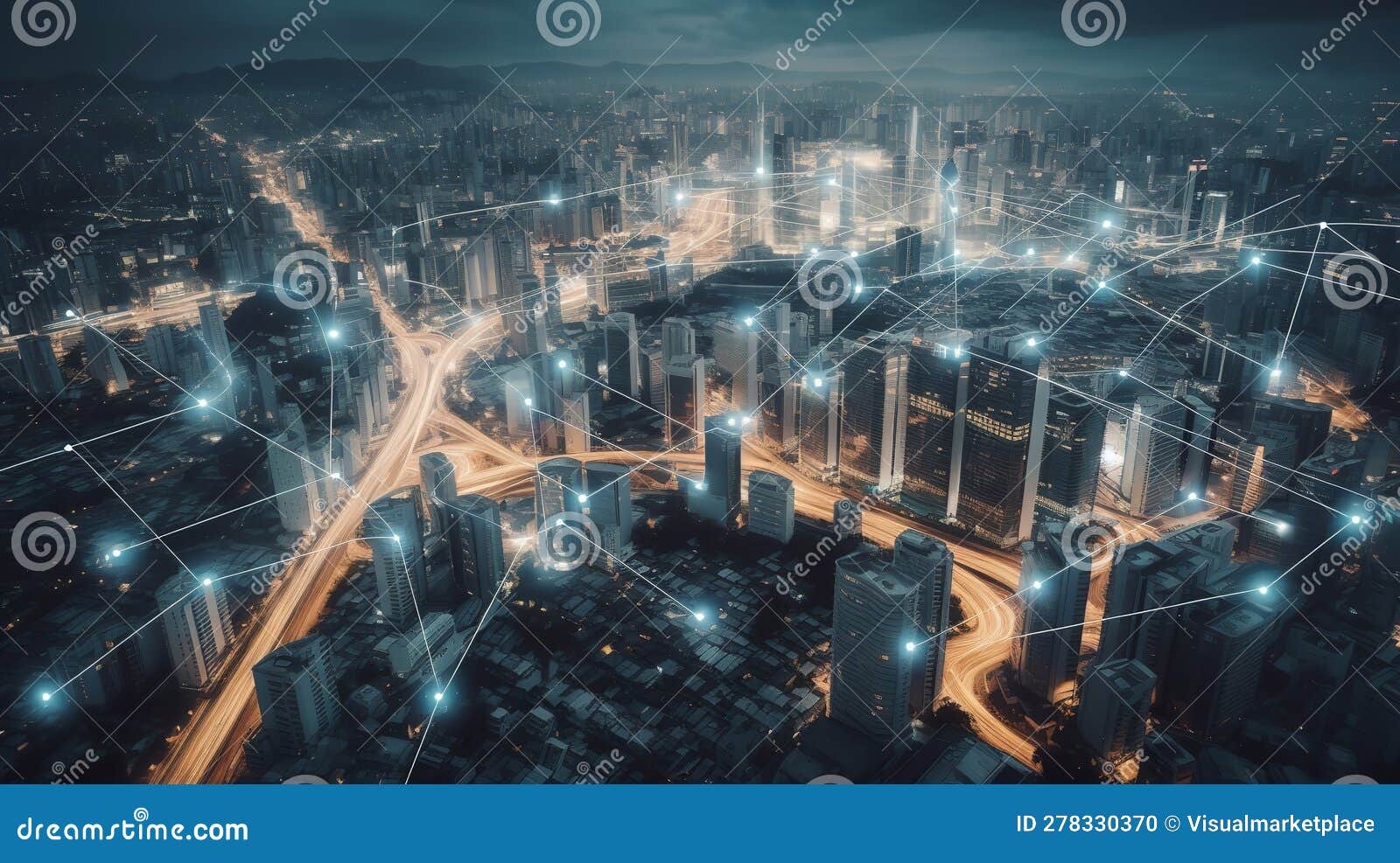 AI Driven City Infrastructure Analysis Stock Illustration ...