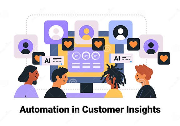 AI-driven Customer Insights Teamwork with Diverse People Analyzing Data on a Computer Screen ...