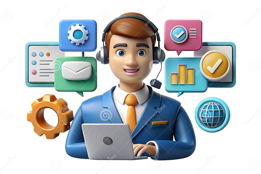 AI Driven Customer Support Interaction Concept As a Candid Capture of a ...