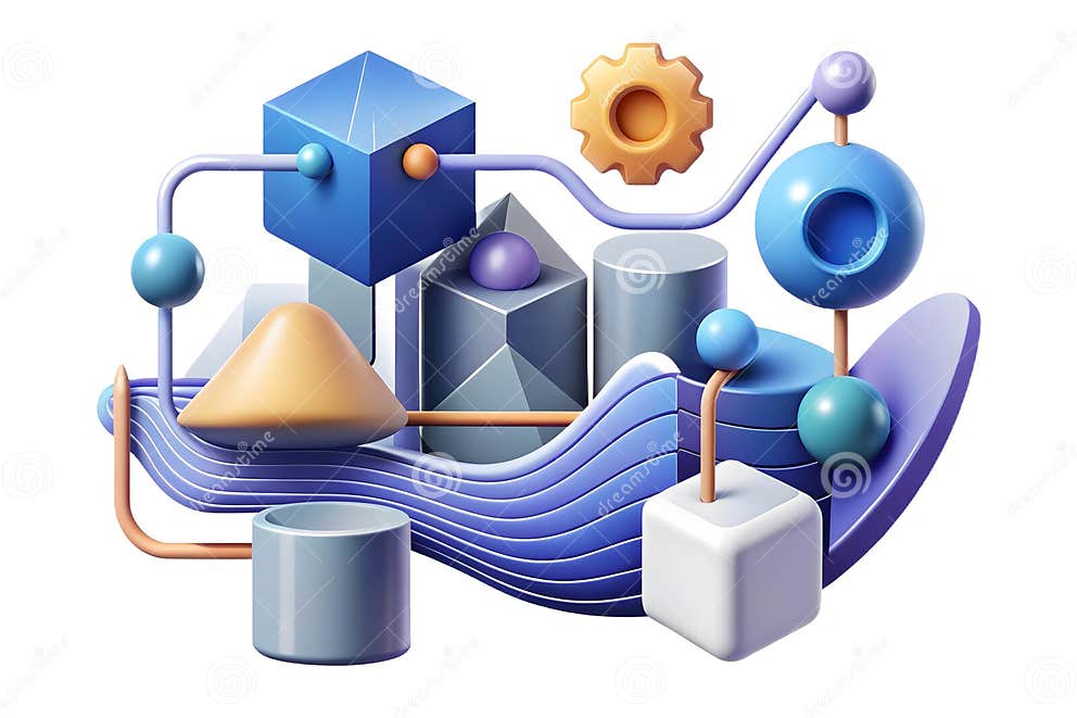 AI Driven Data Flow Elements Concept As Abstract Elements Featuring Dynamic Data Streams Flowing ...