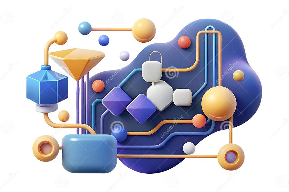 AI Driven Data Flow Elements Concept As Abstract Elements Featuring Dynamic Data Streams Flowing ...