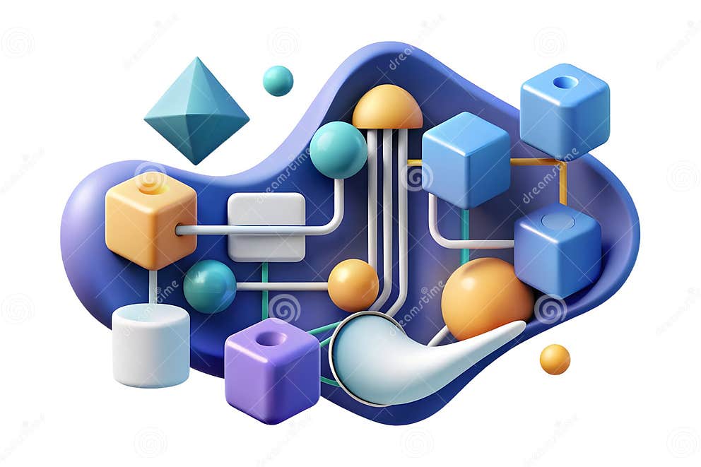 Ai Driven Data Flow Elements Concept As Abstract Elements Featuring Dynamic Data Streams Flowing