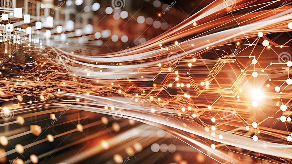 AI Driven Data Flow Elements Concept As Abstract Elements Featuring Dynamic Data Streams Flowing ...