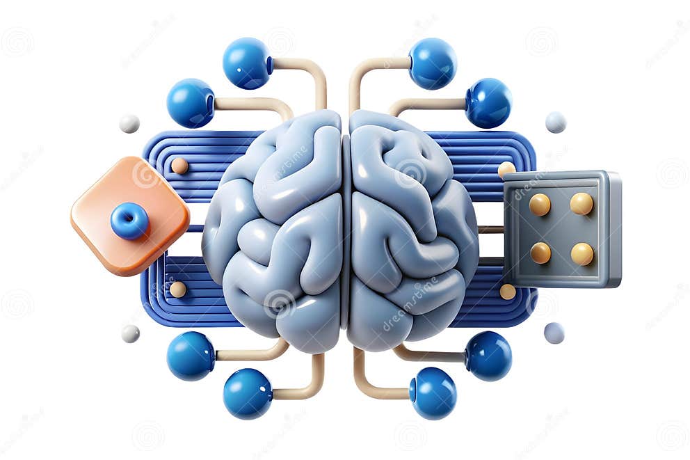 AI Driven Digital Brain Elements Concept As Abstract Elements ...