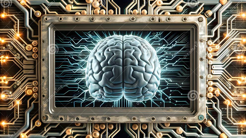 AI Driven Digital Brain Frame Concept As a Minimalistic Border Frame ...
