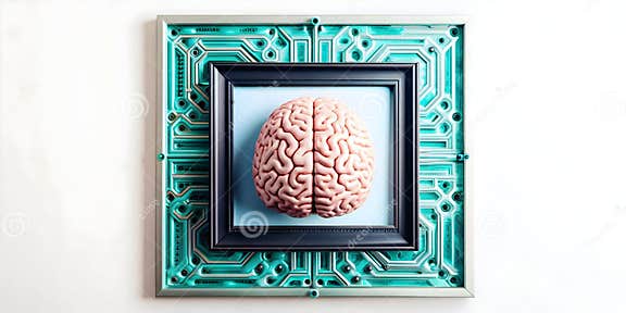 AI Driven Digital Brain Frame Concept As a Minimalistic Border Frame ...