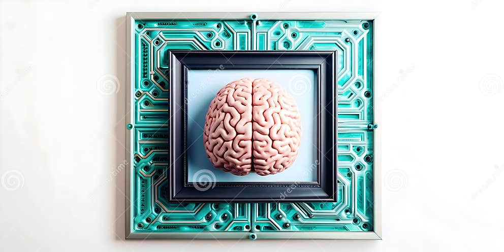 AI Driven Digital Brain Frame Concept As a Minimalistic Border Frame ...