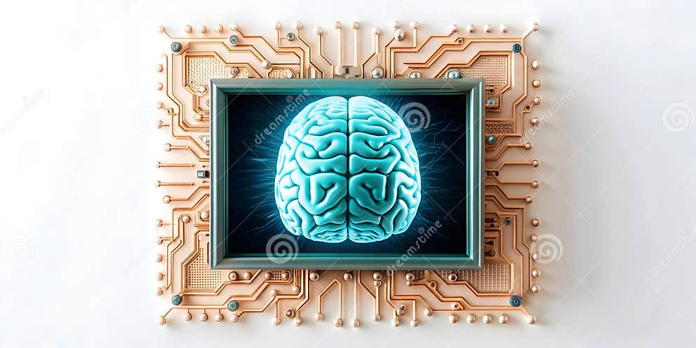 AI Driven Digital Brain Frame Concept As a Minimalistic Border Frame ...