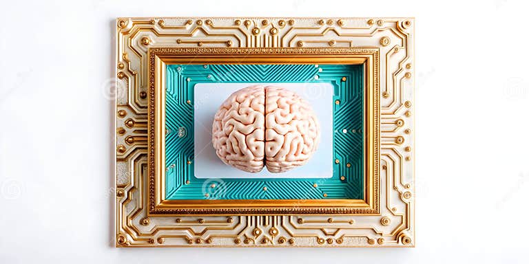 AI Driven Digital Brain Frame Concept As a Minimalistic Border Frame ...