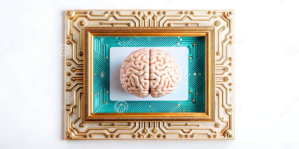 AI Driven Digital Brain Frame Concept As a Minimalistic Border Frame ...