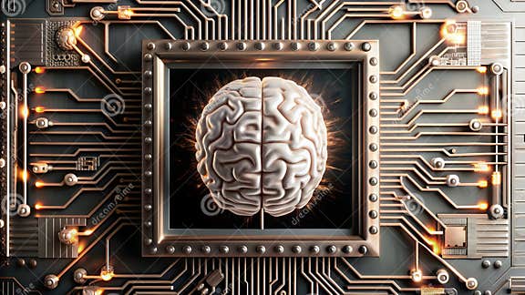 AI Driven Digital Brain Frame Concept As a Minimalistic Border Frame ...