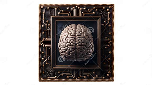 AI Driven Digital Brain Frame Concept As a Minimalistic Border Frame ...