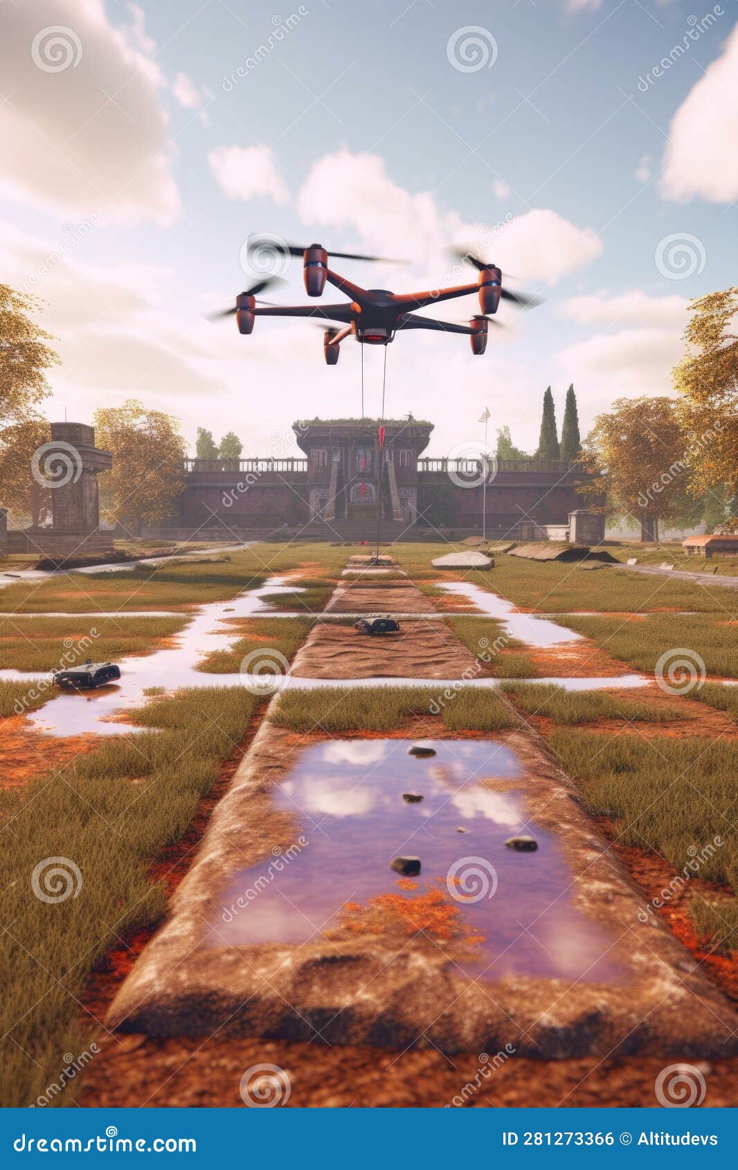 Ai-driven Drone Navigating through an Obstacle Course Stock ...