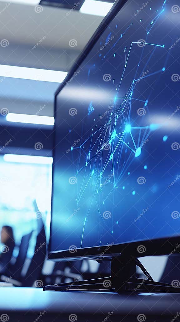 AI-driven Network Interface Displayed on a Large Digital Screen during ...