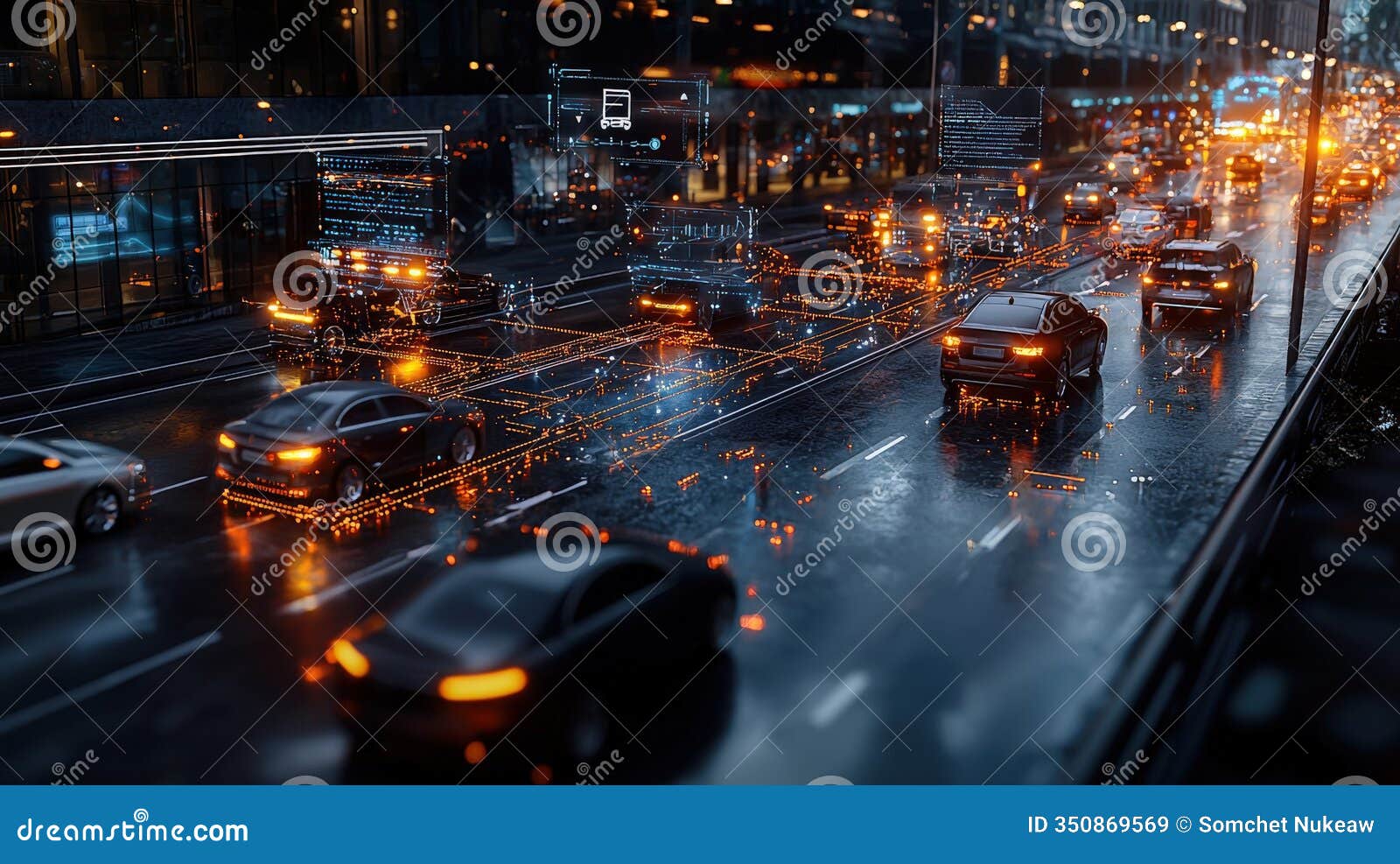 Ai-driven Traffic Management System Urban City Digital Visualization ...
