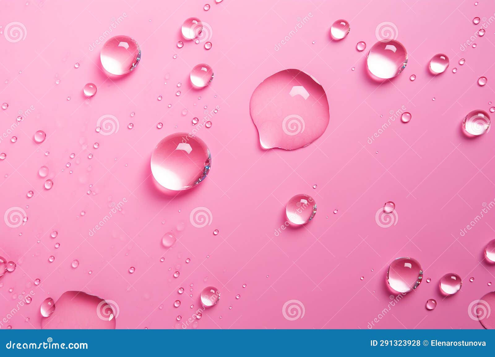 Drop of the Water on Pink Background Stock Photo - Image of reflection ...