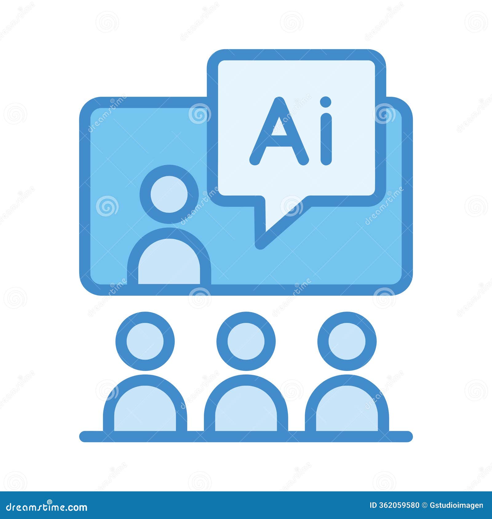 AI in Education Group Discussion Icon Stock Vector - Illustration of ...