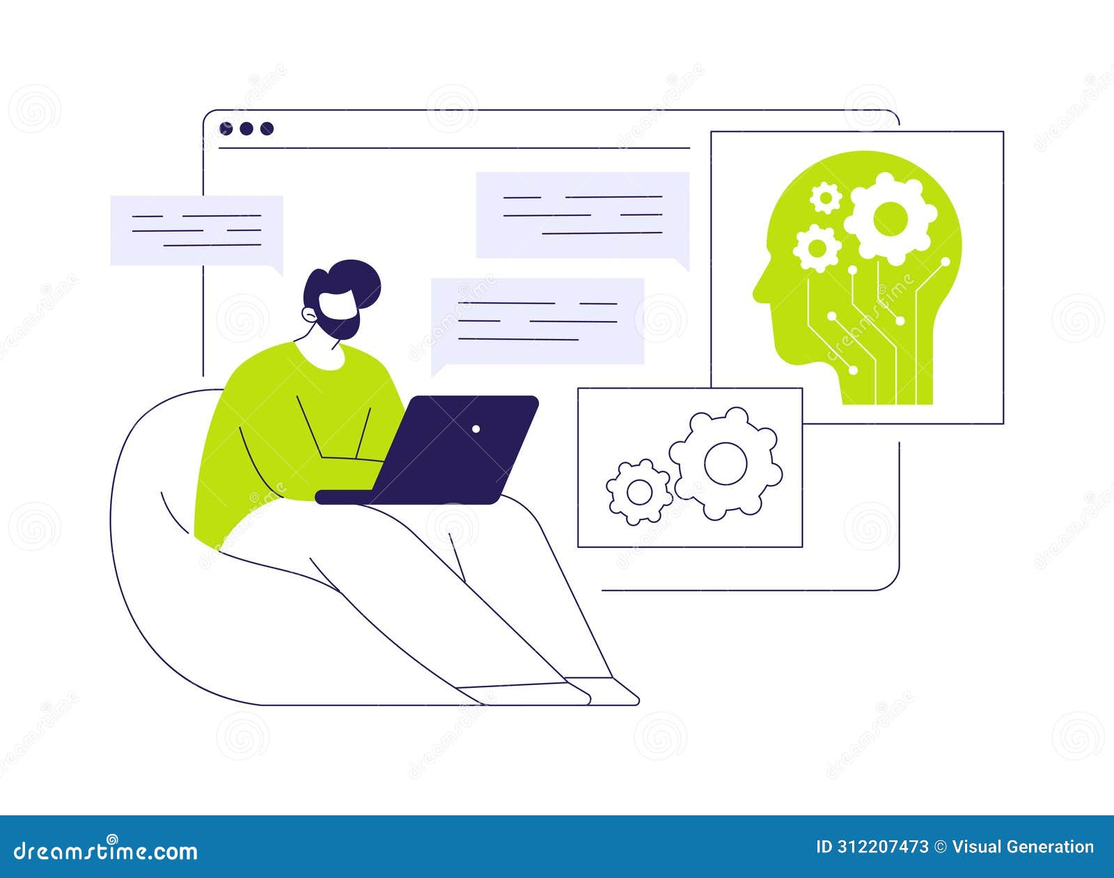 AI-Enhanced Chatbot Interactions Abstract Concept Vector Illustration ...