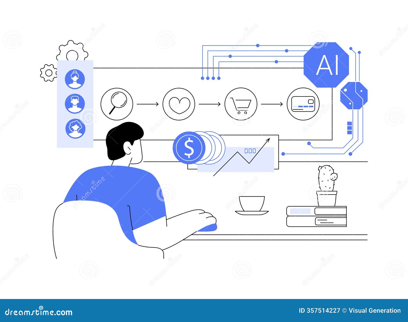 AI-Enhanced Customer Journey Tracking Abstract Concept Vector ...