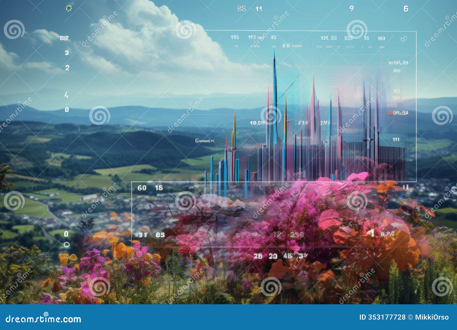 Ai Enhanced Energy Analytics Visualizations in Glitch Art Style Over ...