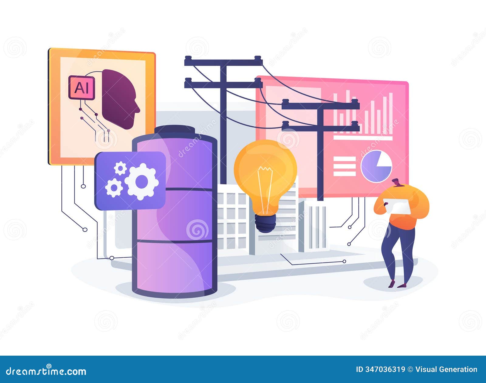 AI-Enhanced Predictive Maintenance Abstract Concept Vector Illustration. | CartoonDealer.com ...