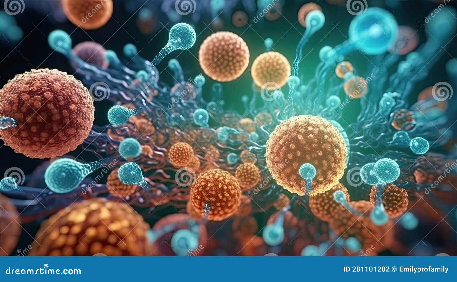 AI-Enhanced Microscopic Cell Imagery Stock Illustration - Illustration ...