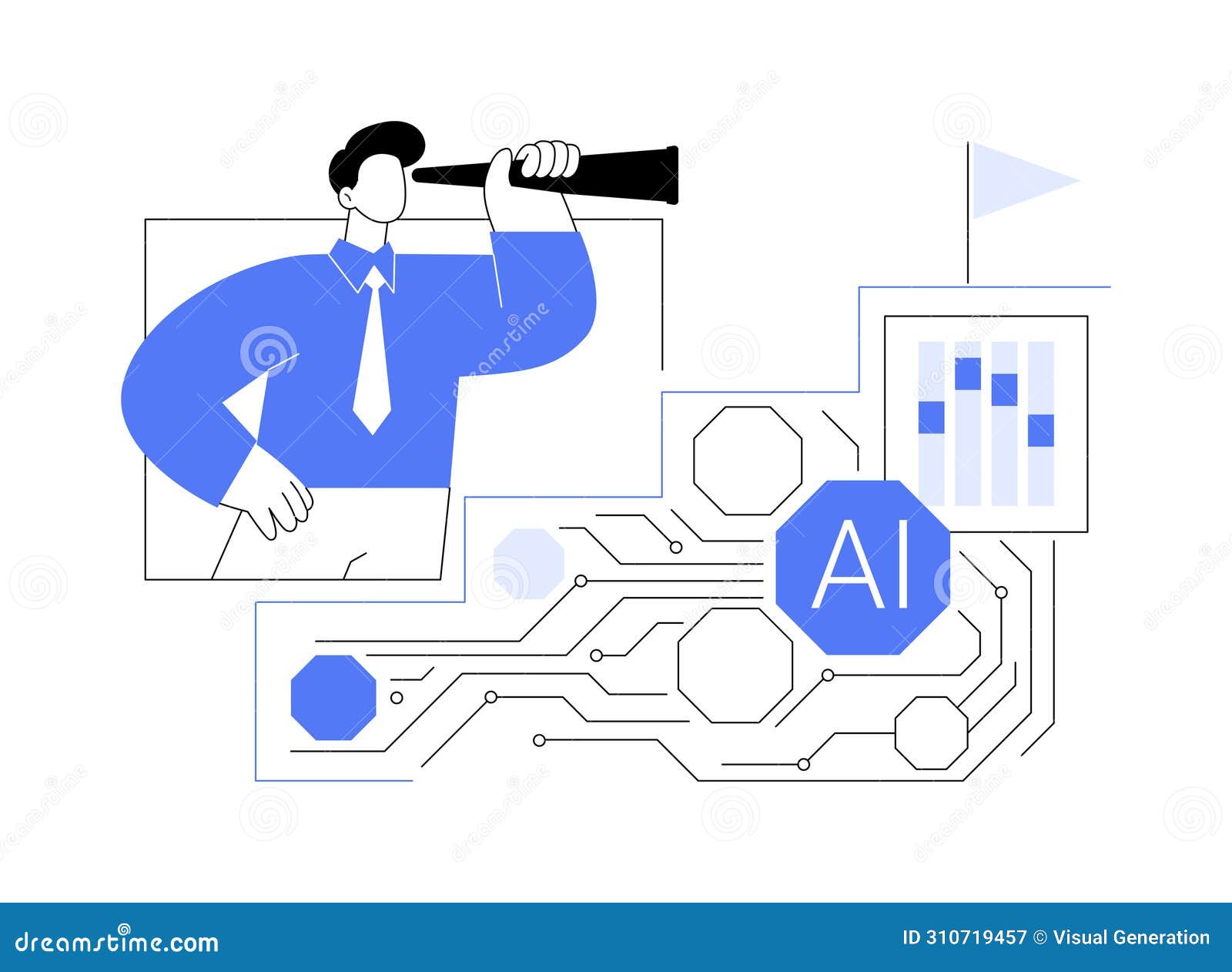 AI-Enhanced Performance Evaluation Abstract Concept Vector Illustration ...