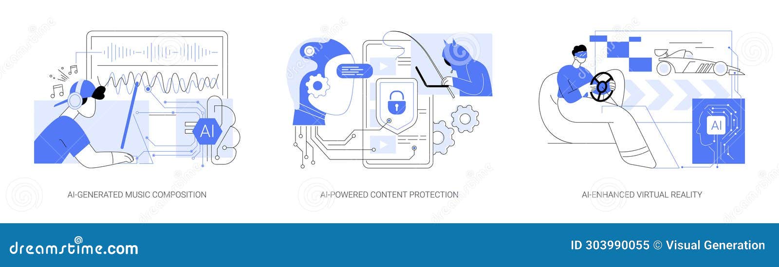 AI for Entertainment Industry Abstract Concept Vector Illustrations ...