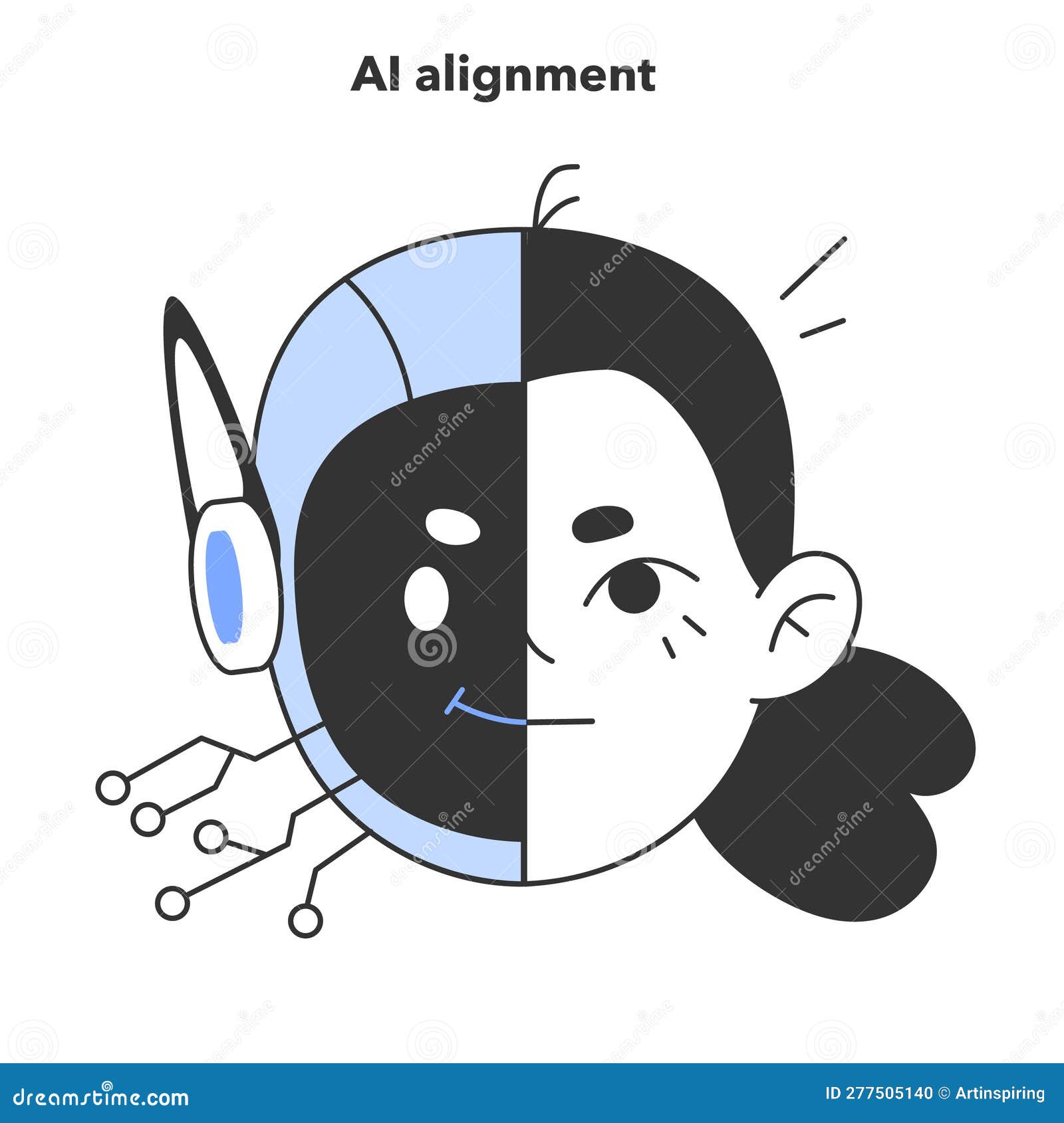 AI Ethics. Artificial Intelligence Development, Neural Network Machine Vector Illustration ...