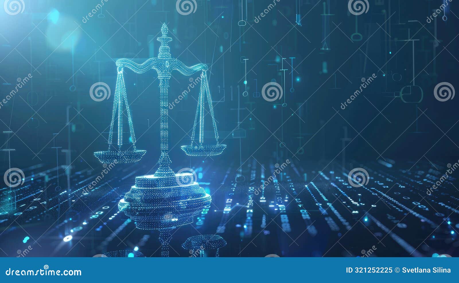 AI Ethics Concept Illustrated by Binary Code Forming a Balance Scale ...