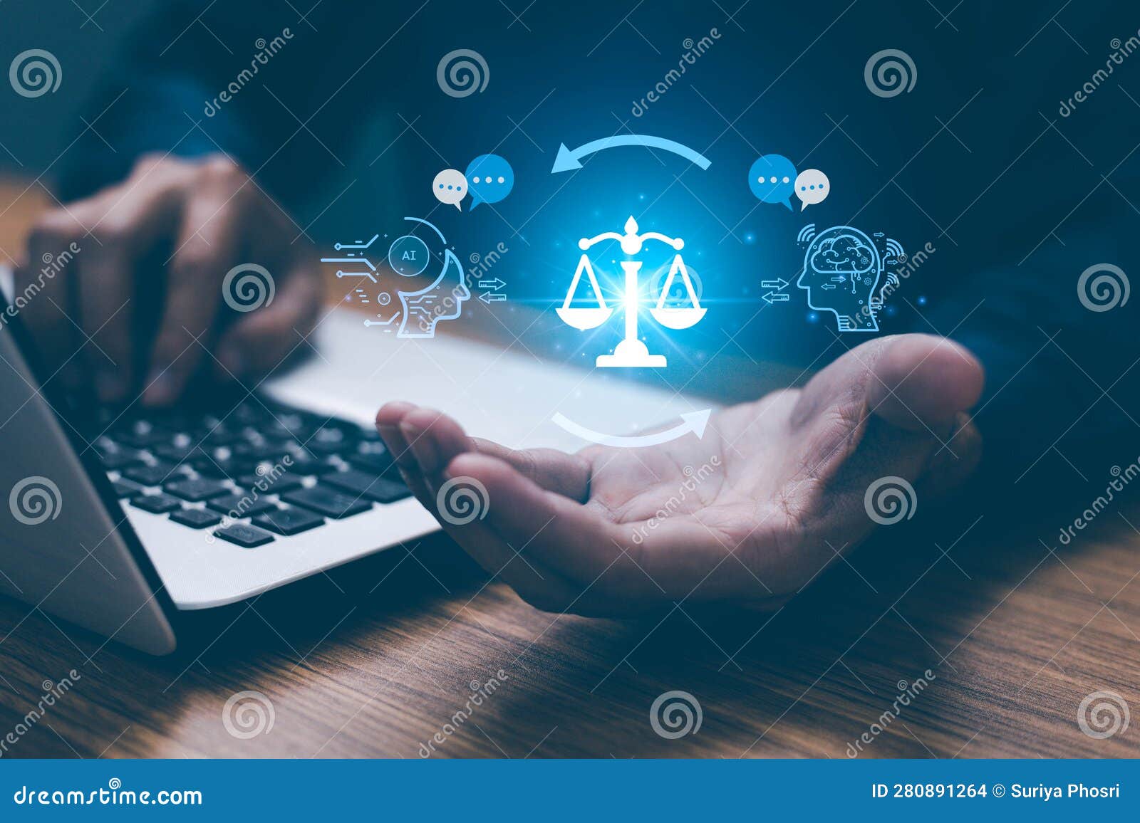 AI Ethics or AI Law Concept. Developing AI Codes of Ethics Stock Photo ...