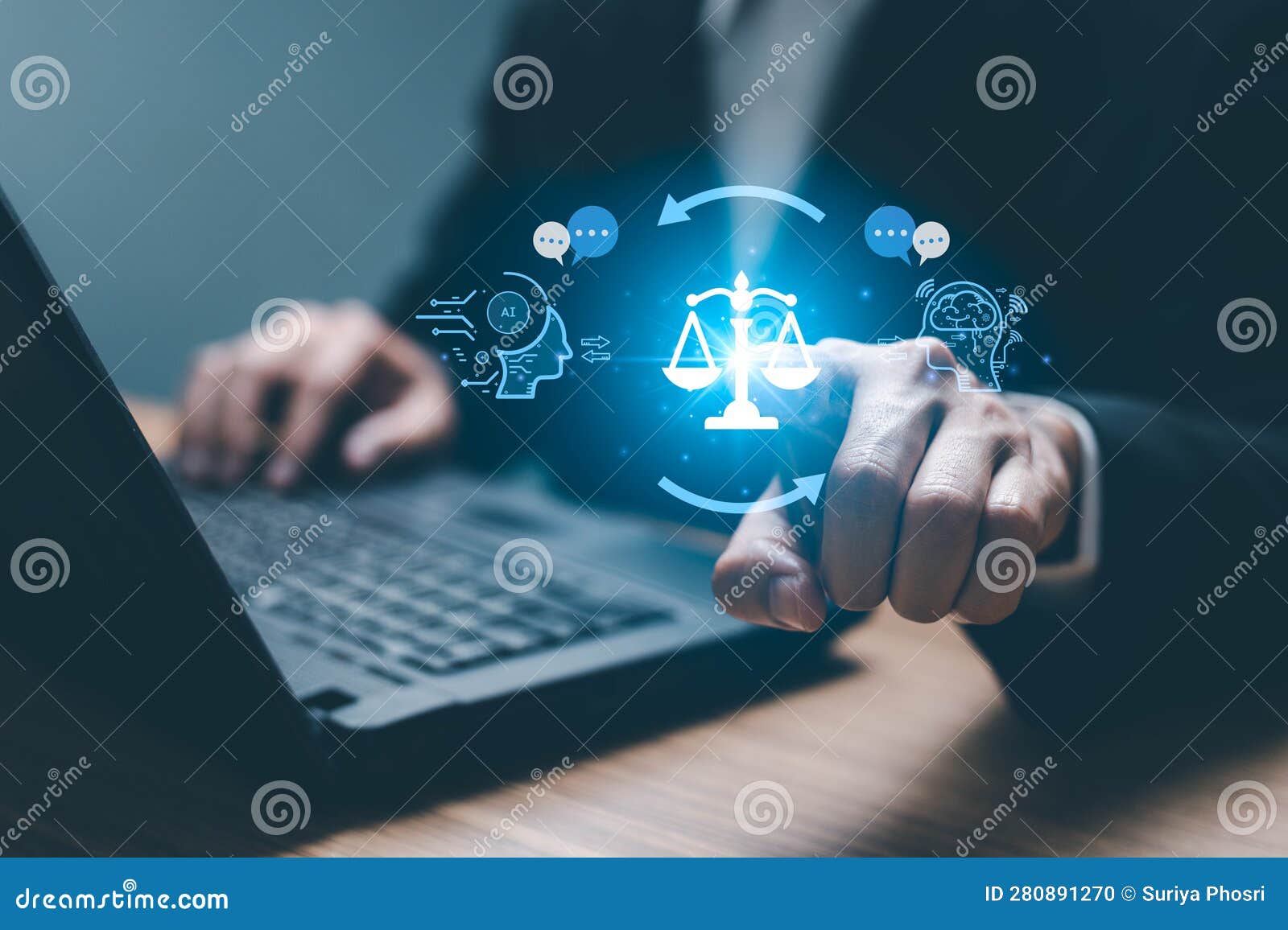 AI Ethics or AI Law Concept. Developing AI Codes of Ethics Stock Photo ...