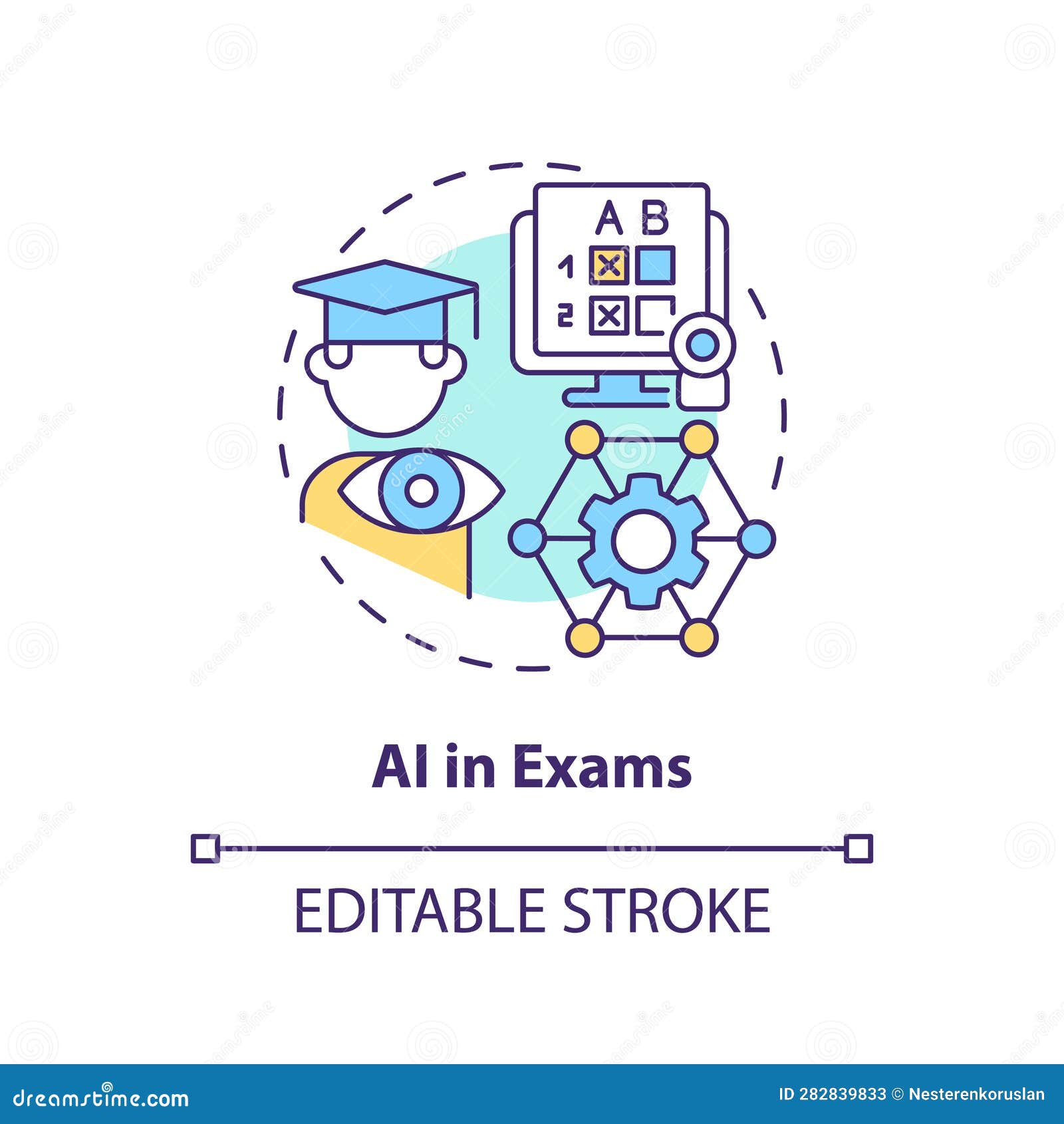 AI in Exams Multicolor Concept Icon Stock Vector - Illustration of ...