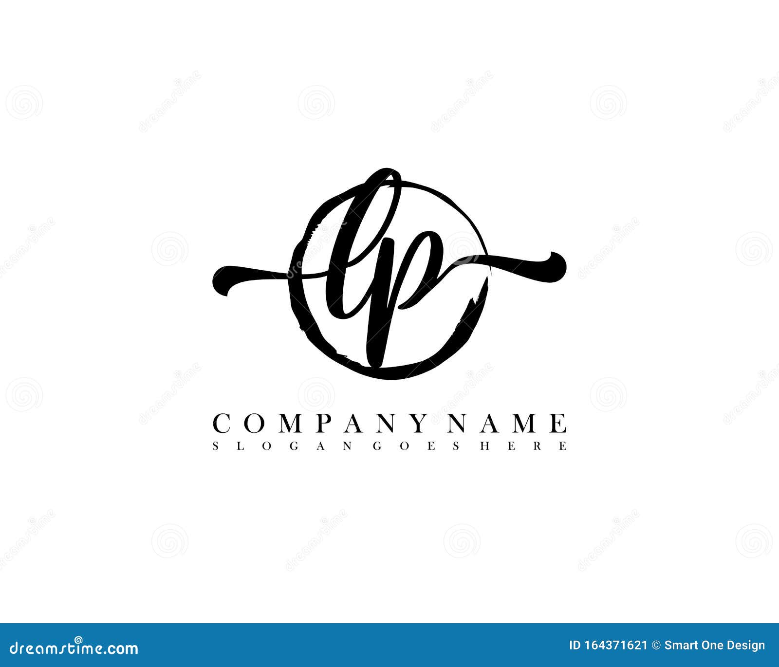 LP Initial Handwriting Logo Circle Hand Drawn Template Vector Stock ...