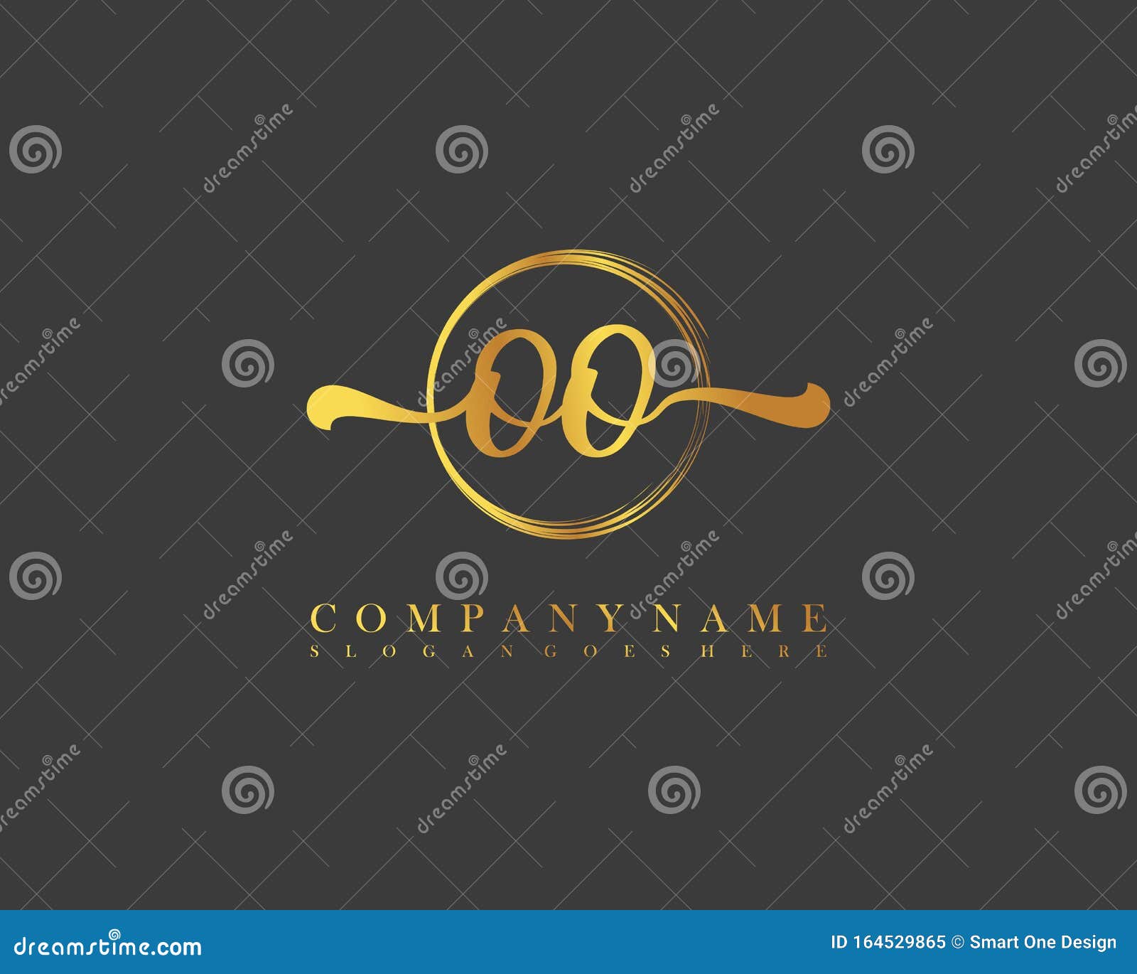 OO Initial Handwriting Logo Circle Hand Drawn Template Vector Stock ...