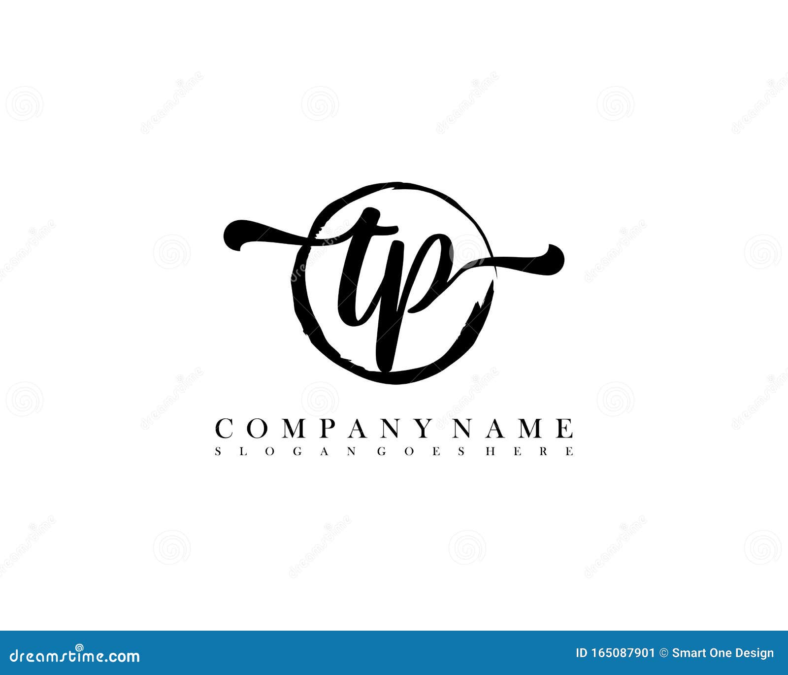 TP Initial Handwriting Logo Circle Hand Drawn Template Vector Stock ...