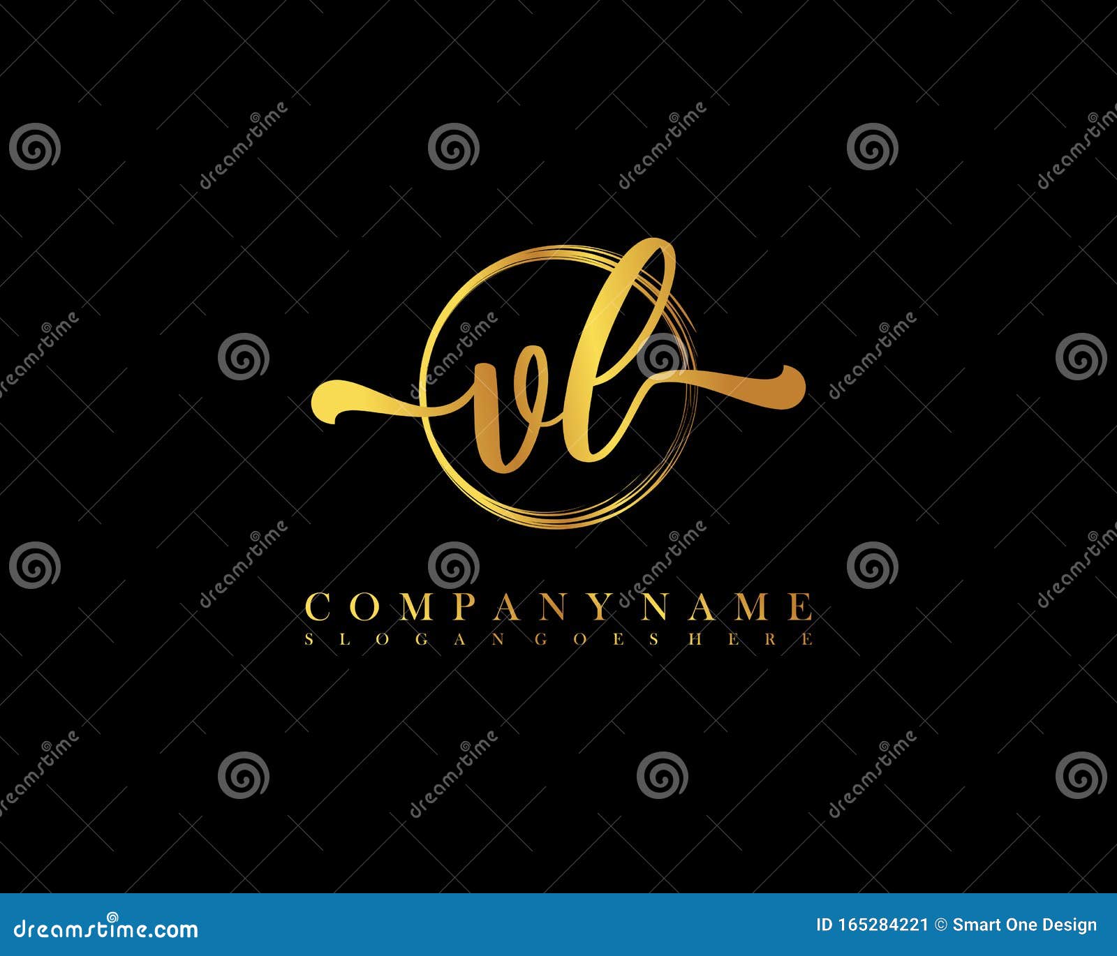 VL Initial Handwriting Logo Circle Hand Drawn Template Stock Vector ...