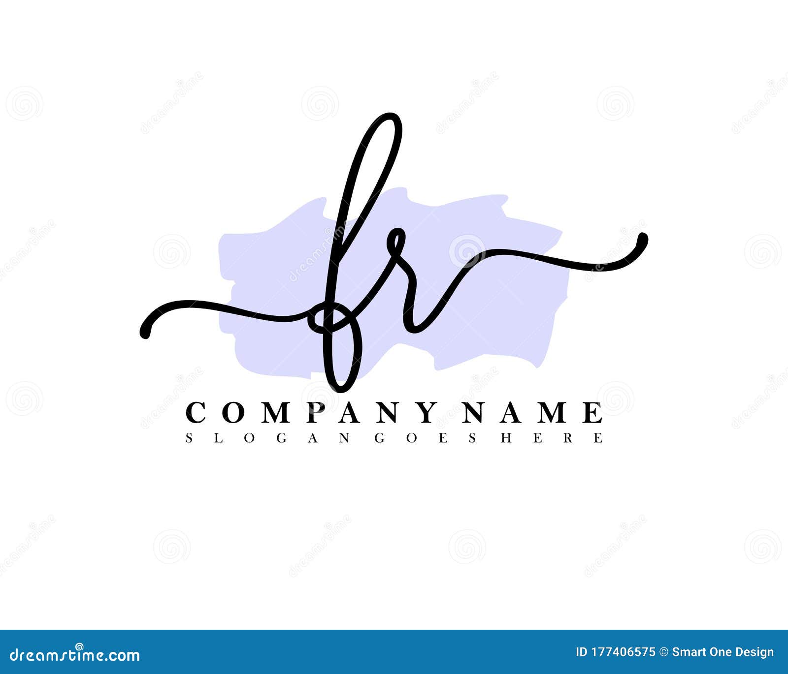 FR Initial Handwriting Logo Template Stock Vector - Illustration of ...