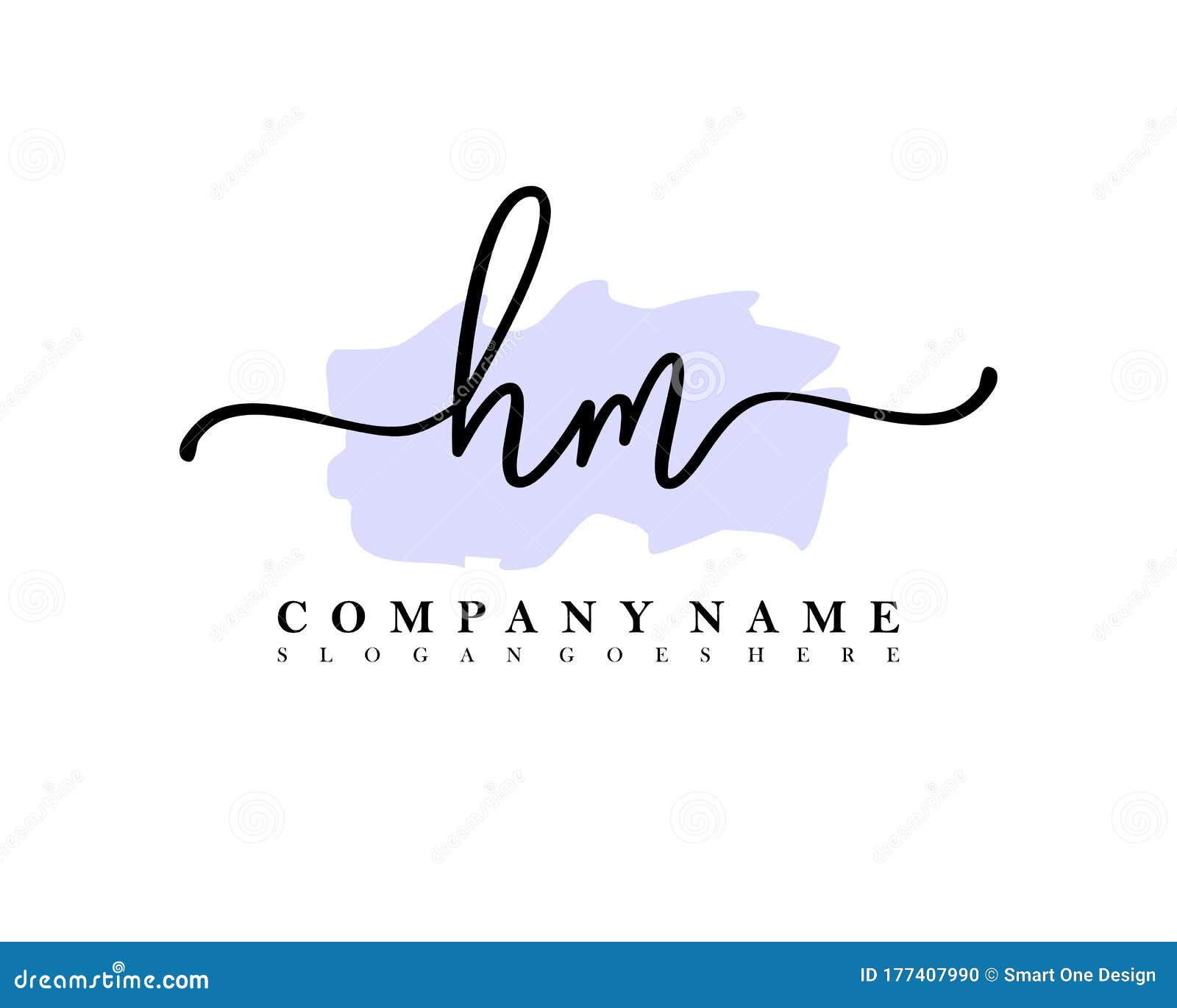 HM Initial Handwriting Logo Template Stock Vector - Illustration of ...