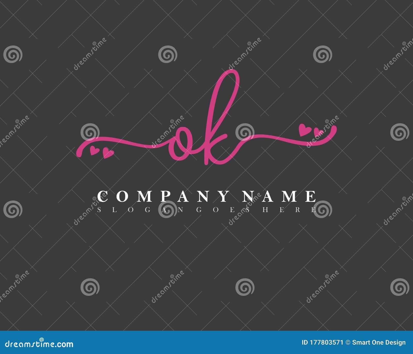OK Initial Handwriting Logo Template Stock Vector - Illustration of ...