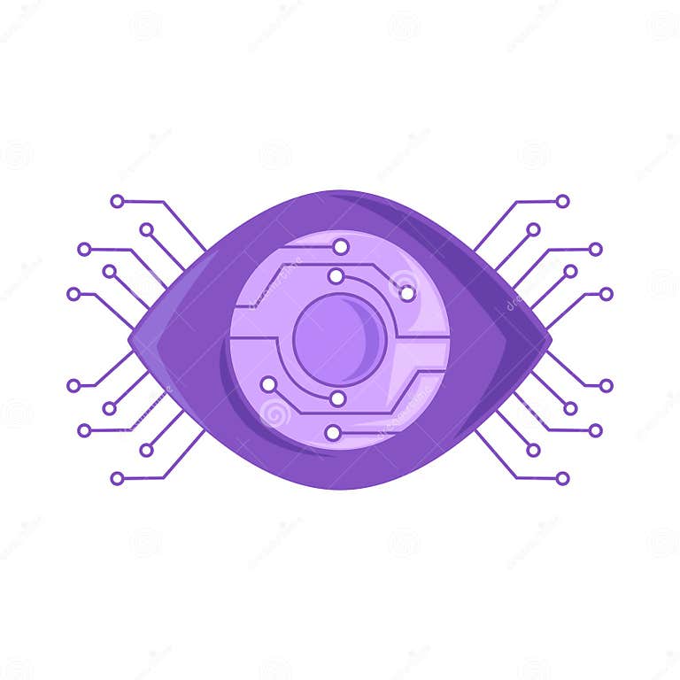 Ai eyeball circuit tech stock illustration. Illustration of ...