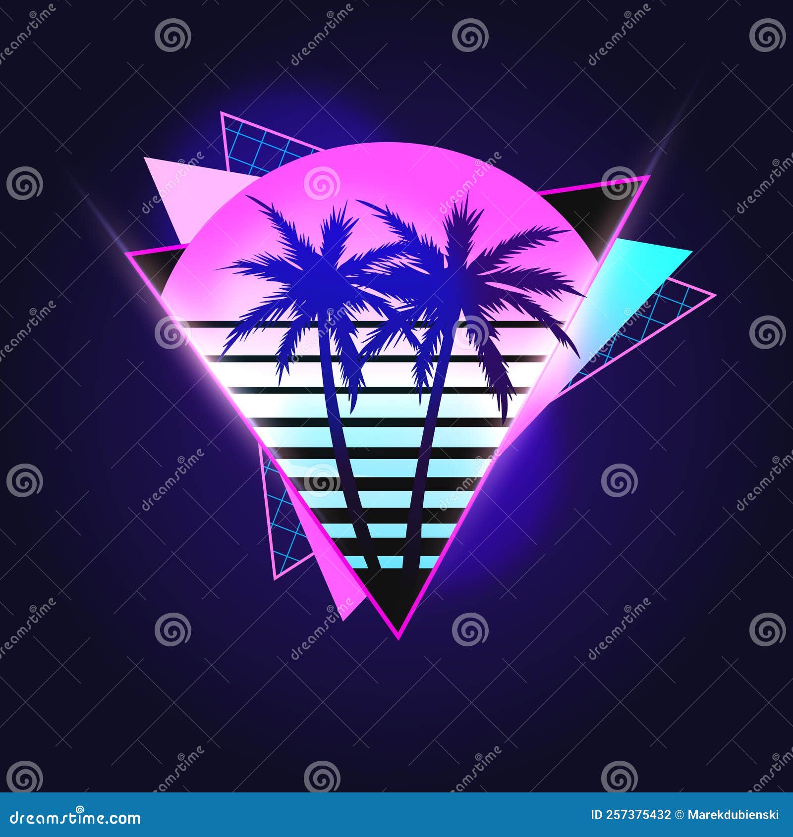 Miami Style Vector Print Graphic Stock Vector - Illustration of neons ...
