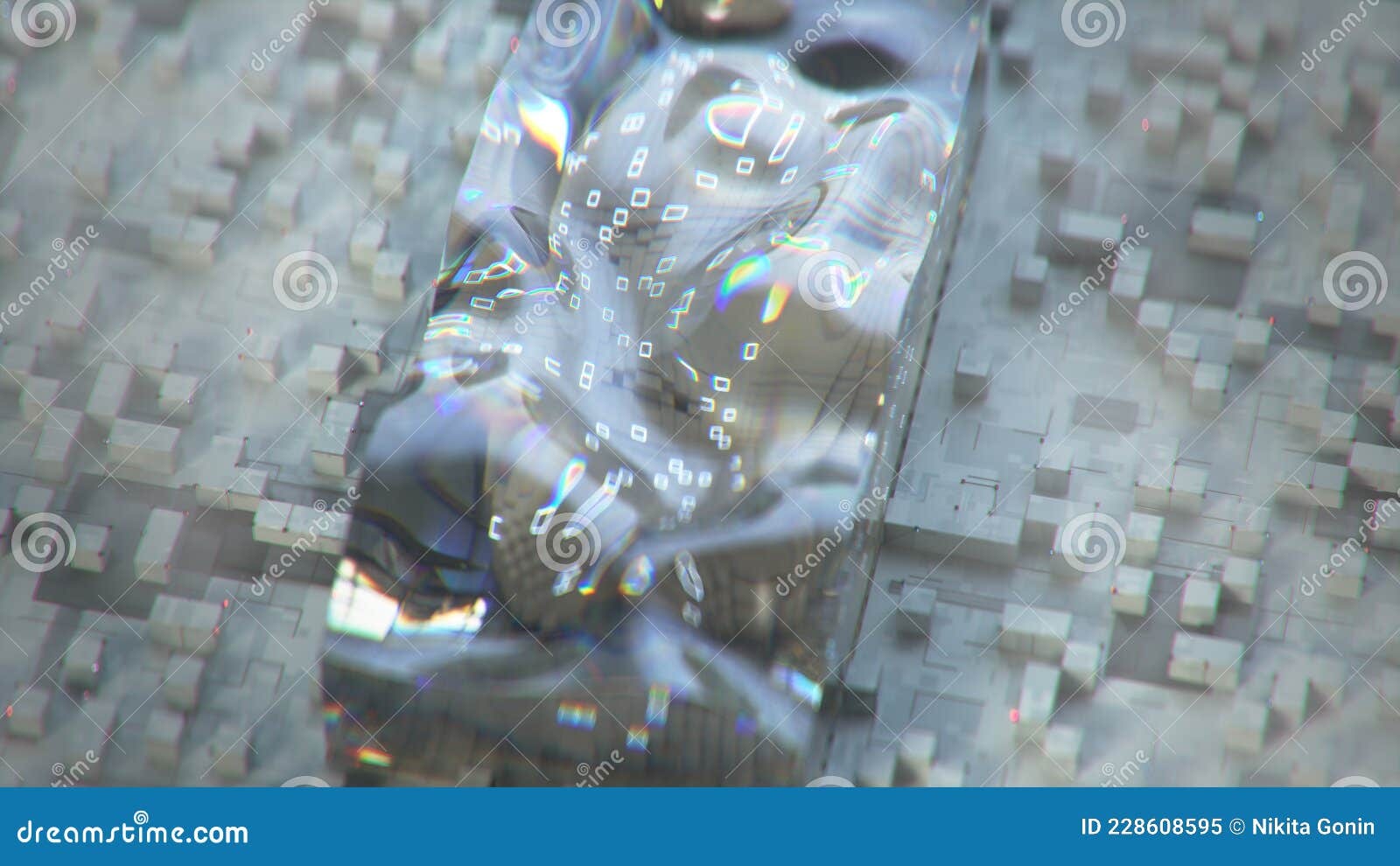 AI Face Recognition Visualization 3D Rendering Illustration Stock ...