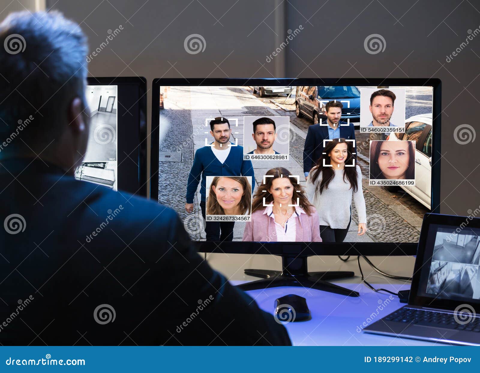 AI Facial Recognition on CCTV Surveillance Screen Stock Photo - Image ... AI Facial Recognition on CCTV Surveillance Screen Stock Photo - Image ...