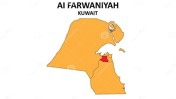 Ai Farwaniyah Map in Kuwait. Vector Map of Kuwait. Regions Map of Kuwait Stock Vector ...
