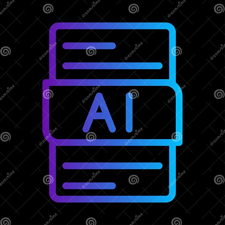 Ai File Format Document Gradient Icon. Editable File Type Icons Symbols ...