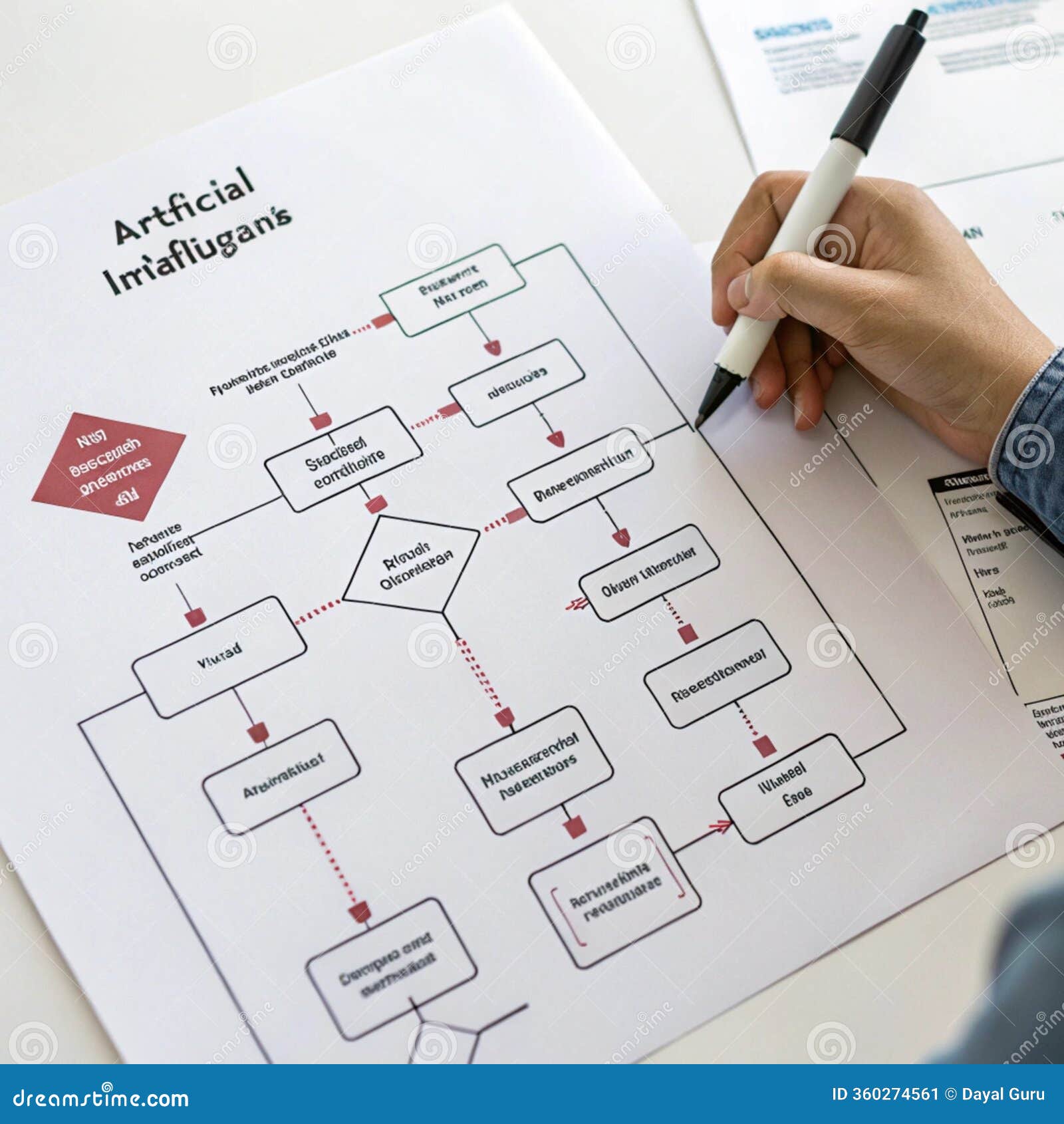 Flowchart Design Clean Background Illustration Cartoon Vector ...