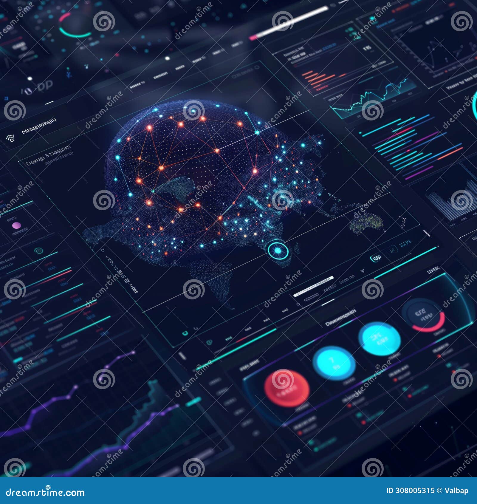 AI Futuristic Dark-theme Digital Product Interface with Real-time ...