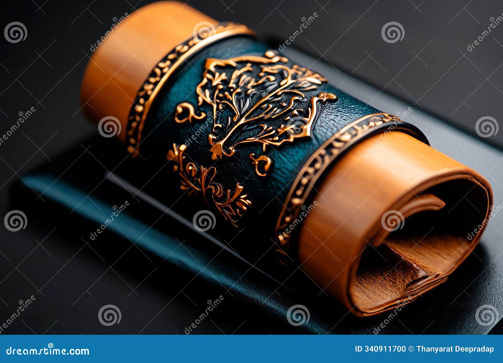 Heraldic Scroll, Ancient Script, Family Motto Unrolls Beneath the ...