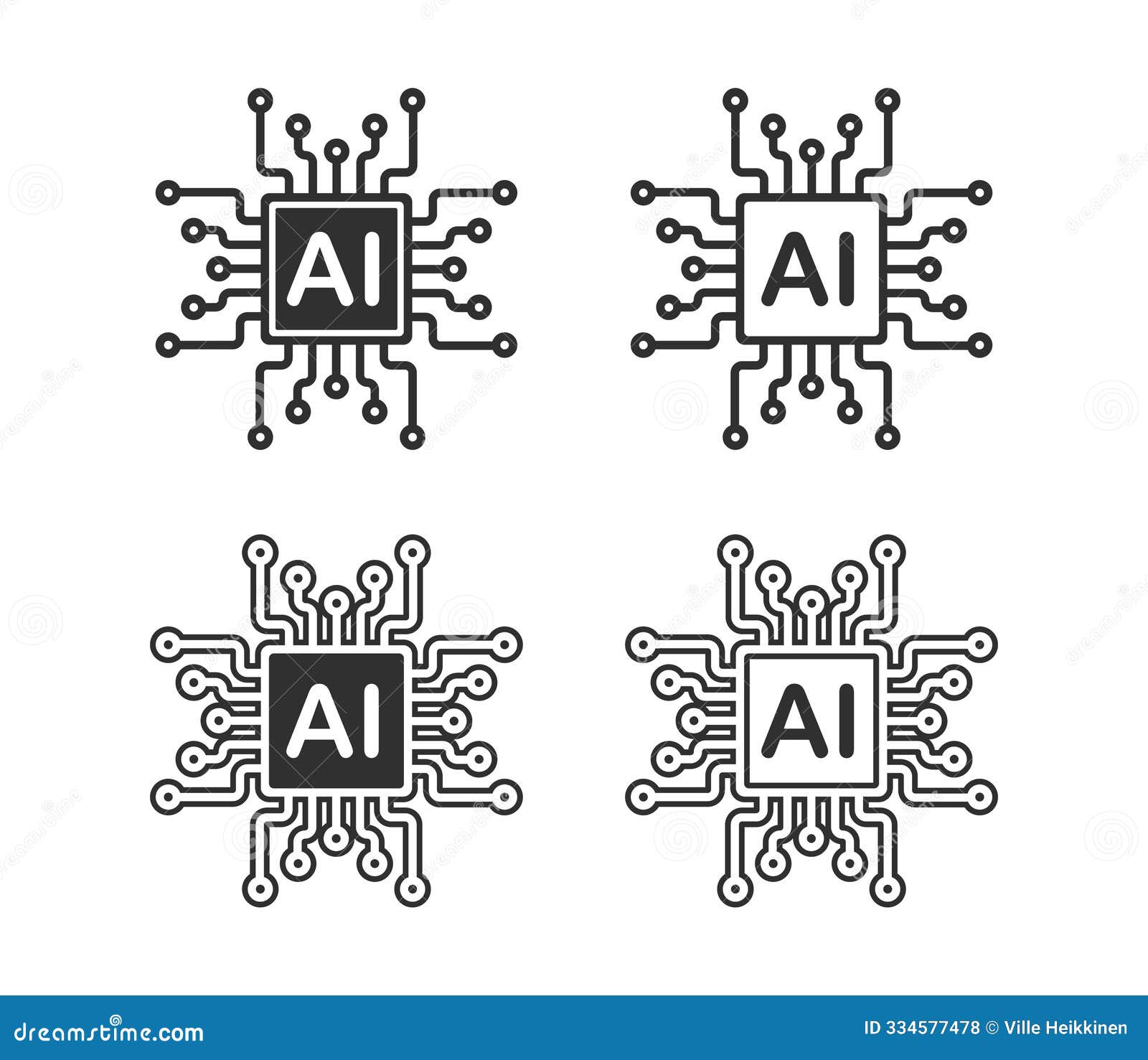AI Generate Icon, Machine Learning Micropchip Symbol, ML Icon ...